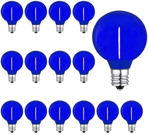 G50 Blue Globe Light Bulbs Replacement 1W LED Filament Bulb ...