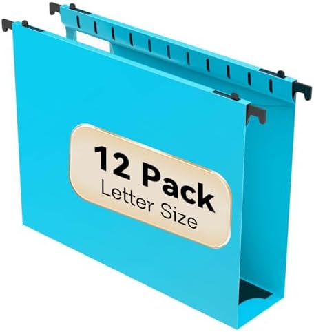 Amazon.com : Extra Capacity Plastic Hanging File Folders,12 Pack ...