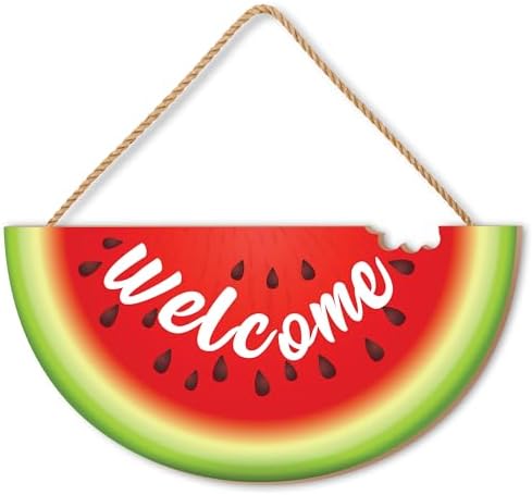 Amazon.com : Watermelon Wooden Ornament Summer Decor Welcome Sign for ...