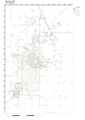 ZIP Code Wall Map of Durant, OK ZIP Code Map Not Laminated: Amazon.com ...