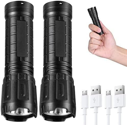 Artline 2 Pcs Mini Torches LED Super Bright Rechargeable USB Pocket ...