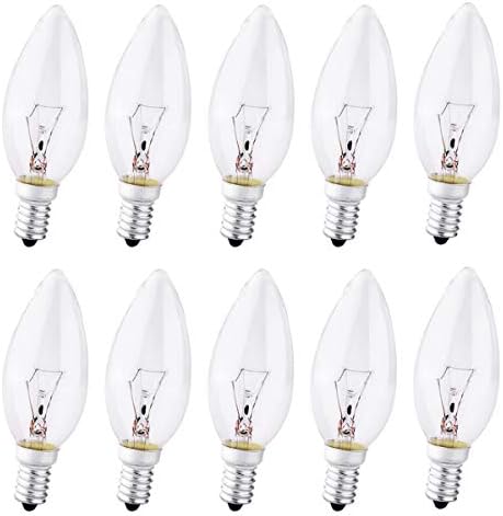10 Pack E14 Small Screw Light Bulb, Dimmable Candle Bulbs 40W, 2700K ...