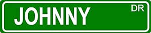 JOHNNY name 12" wide vinyl decal wall door decor sticker of street sign ...