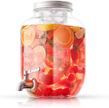 Amazon.com | Glass Beverage Dispenser for Parties - 100% Leakproof ...