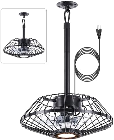 Outdoor Ceiling Fans with Light for Patios Gazebo, 15" Weatherproof ...