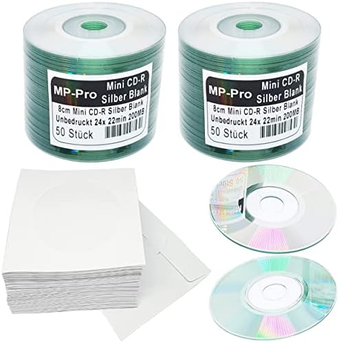 Mini CD Blanks 8 cm 22 min/200 MB CD-R Blanks Silver Glossy Blank ...