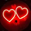 2Pcs Red Led Heart Sign,Battery Powered Neon Heart Valentine's Red Love ...