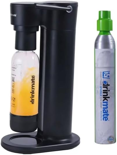 Amazon.co.jp: ホールセールジャパン3か月保証 ドリンクメイト 家庭用炭酸飲料メーカー スターターキット シリーズ641 ブラック Drinkmate Starter Kit ...