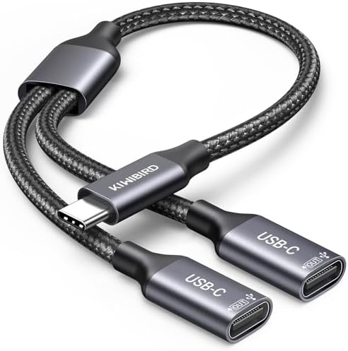 KiwiBird Sdoppiatore doppia presa USB C splitter 2 porte, adattatore ...