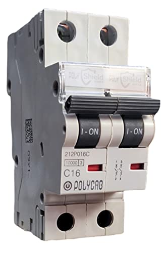 Polycab PVC Plastic 16 Amp DP Mini MCB - Dual Pole, C Curve, Low ...