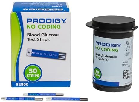 Amazon.com: Prodigy No Coding Blood Glucose Test Strips - 50 strips ...