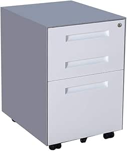 Amazon.com: - Lock File Cabinet 3-Layer Drawer Mobile Metal Filing ...