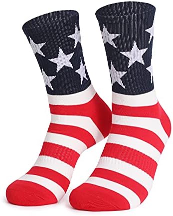 Amazon.com: ZXGXLAW American USA Flag Socks Funny Men Women 4th July ...
