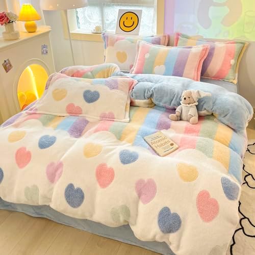 Amazon.com: MorroMorn Twin Bedding Sets, Pink Rainbow Duvet Cover Set ...