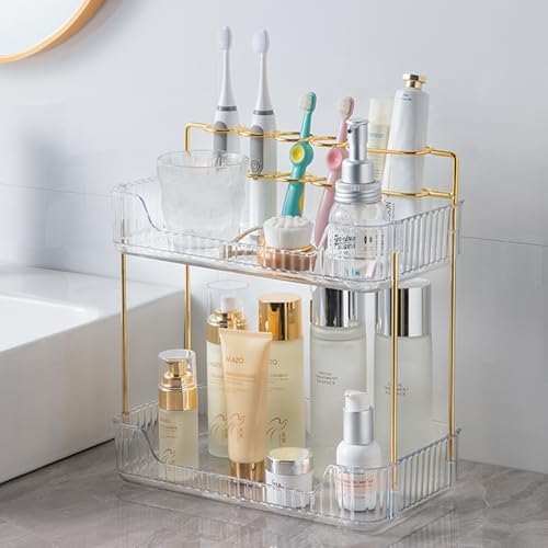 Amazon.com: Menoeceus Bathroom Organizer Countertop, 2-Tier Makeup ...