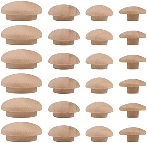 INCREWAY 120 Pieces 4 Sizes Wood Button Plugs, Wooden Hole Plugs ...