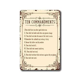 CJANY SENGS Tin Metal The Ten Commandments: God's+Rules Old Master Room ...