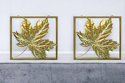 PARADIGM PICTURES Set of 2 Leaf Wall Art -Metal Leaf Frame for Home ...