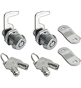 1 Pack Black Toolbox Locks with Keys 5/8 Inch Tubular Cam Lock Keyed Alike Zinc Alloy Cabinet ...