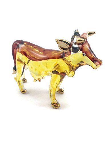 Amazon.com: 2½" Tall Miniature Cow Hand Blown Glass Cattle Art Farm ...