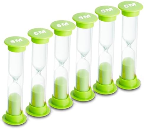 5 Minute Sand Timer for Kids, Safe Plastic Hourglass, Toothbrush Timer ...
