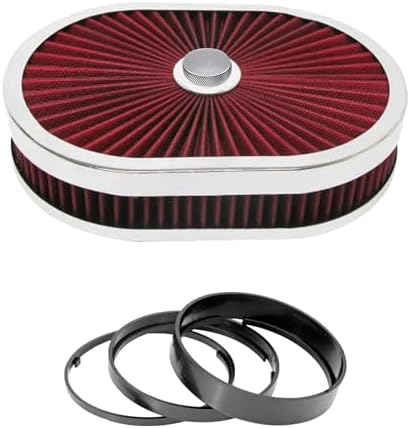 Amazon.com: Full Flow Round 12''X3'' Air Filter Assembly Kit RED ...