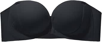 Strapless Push Up Bras for Women Deep Plunge Non Slip Padded ...