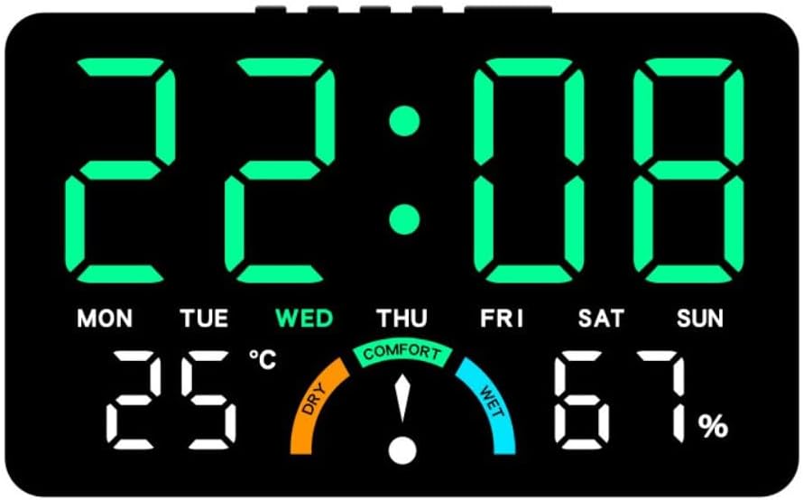 Amazon.com: MR.PoorHippo Digital Wall Clock, Digital LED Clock with ...