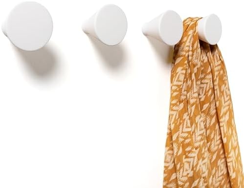 nidoshu YCONIC 4 Single White Coat Hooks Wall Mounted - Decorative ...