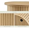 Amazon.com: mopio Quin Pedestal Side Table, Tambour Round Fluted End ...