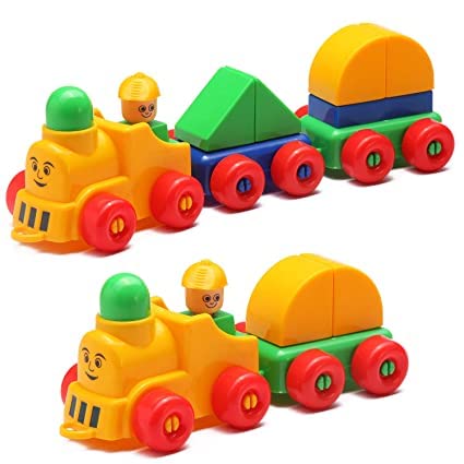 Buy Tutu Train Jr - Building Train Blocks for Kids, Age 3+, Multi Color ...