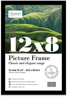 Wall Space 12x8 Black Frame | Black 12x8 Picture Frame | Solid Wood ...