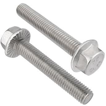 VGBUY M10-1.5 x 55mm Flanged Hex Head Bolts,304 Stainless Steel 18-8 ...