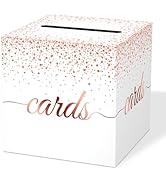 Amazon.com: Rose Gold Clear Window Cards Box, Cards Receiving Box For ...