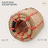 Natural Hemp Rope 3/4 in X 50 Ft Twisted Manila Rope 3/4 inch Thick ...