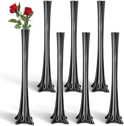Amazon.com: Roshtia 6 Pcs Eiffel Tower Vase Bulk 16 Inch Flute Vases ...