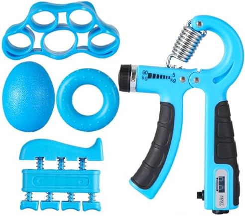 5-in-1 Exercise Set: Hand Grippers, Finger Exerciser, Grip Rings ...