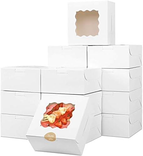 Buy BAKEFY-Kraft Paper Bakery Boxes - 25-Piece Single Pastry Box 3-Inch ...