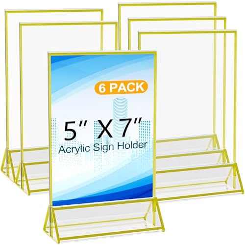 Amazon.com: GPYG 6 Pack 5x7 Acrylic Sign Holder, Double Side Clear Sign ...