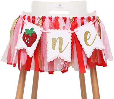 Amazon.com: Strawberry One High Chair Banner - Strawberry First/1st ...