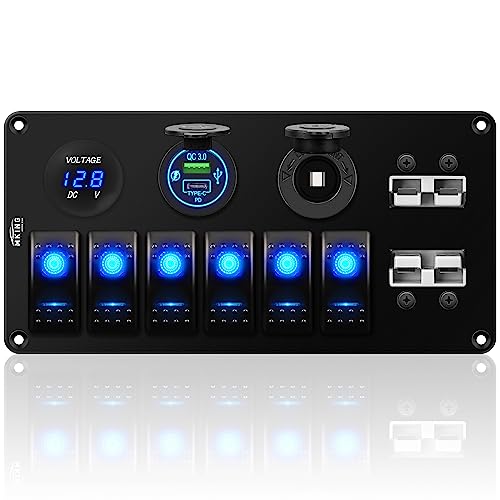Snapklik.com : MKING 6 Gang Marine Switch Panel, Boat Switch Panel ...
