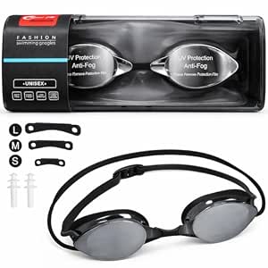 Buy Lyrovo Unisex Swimming Goggles with UV Protection & Anti-Fog Lenses ...