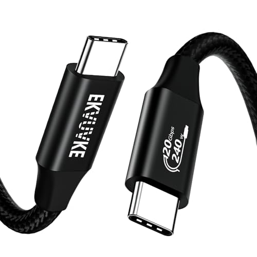 USB C Monitor Cable 6.6FT 240W 4K@60Hz 20Gbps USBC Data Transfer Cable ...