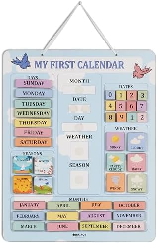 Inkdotpot My First Calendar Board For Kids, Preschool Wall Hanging ...