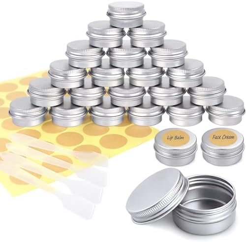 Redamancy 24 pcs Aluminium Empty Containers, 5ml Aluminium Tins Jars ...
