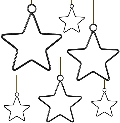 Amazon.de: SILARLAIT 6 Stück Metall Stern Schwarz, 1er 30/25/20 cm & 3er 10cm Metallstern ...