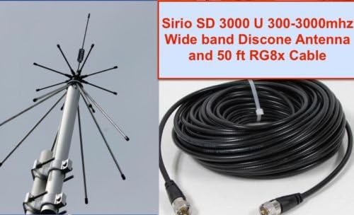 Amazon.com: Sirio SD 3000 U Discone Antenna 300 MHz-3 GHz and 50 Ft ...