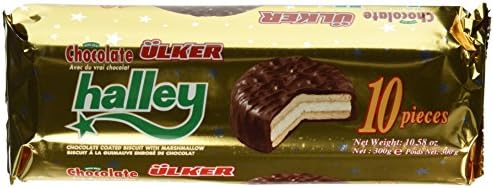Amazon.com: Ulker Halley Chocolate Covered Marshmallow Cookies 10 Pack ...