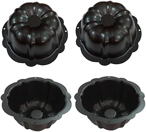 Amazon.com: Heluok Mini Bundt Cake Pans for Baking, Carbon Steel Small ...
