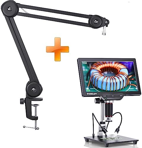 Amazon.com : TOMLOV DM202 HDMI Digital Microscope + Flexible Arm Stand ...
